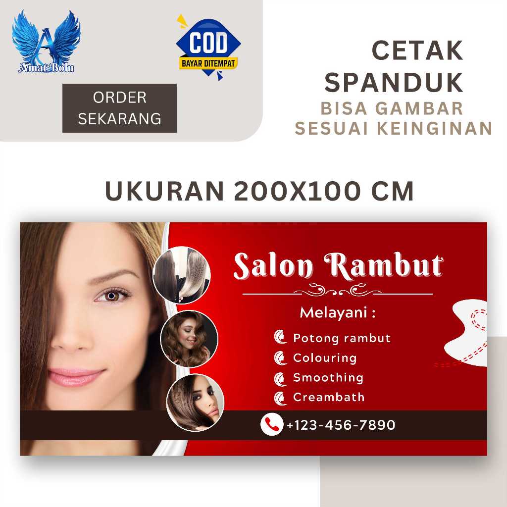 Jual Cetak Spanduk Cetak Banner SALON RAMBUT KHUSUS WANITA Costom ...