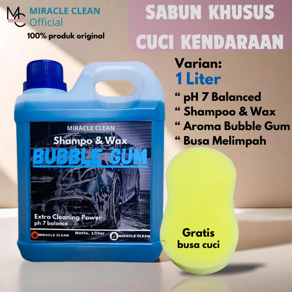 Jual Miracle Clean Sabun Shampo Wax Cuci Kendaraan Motor Mobil Ph ...
