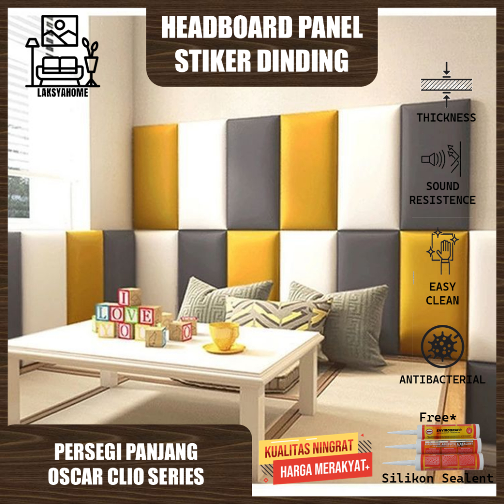 Jual Headboard Panel Dinding 20x60 Model Persegi Panjang Oscar Regency ...
