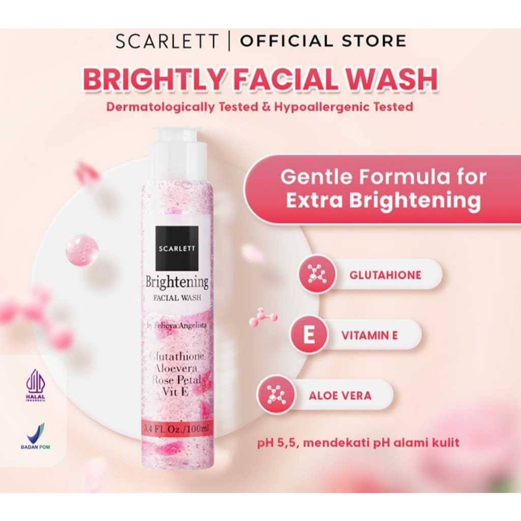 Jual SCARLETT Brightening Facial Wash 100 ml | Shopee Indonesia