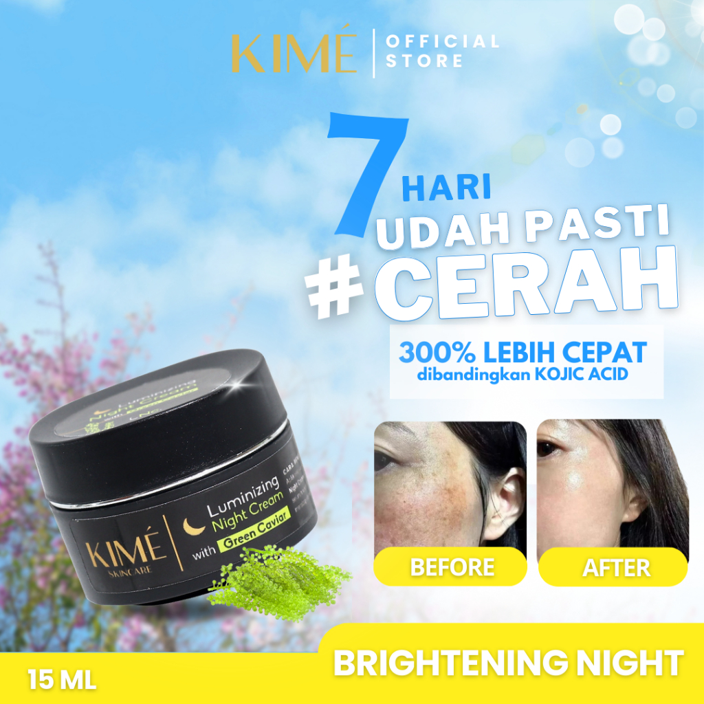 Jual Kime Skincare Luminizing Night Cream Krim Wajah Glowing Pemuith ...
