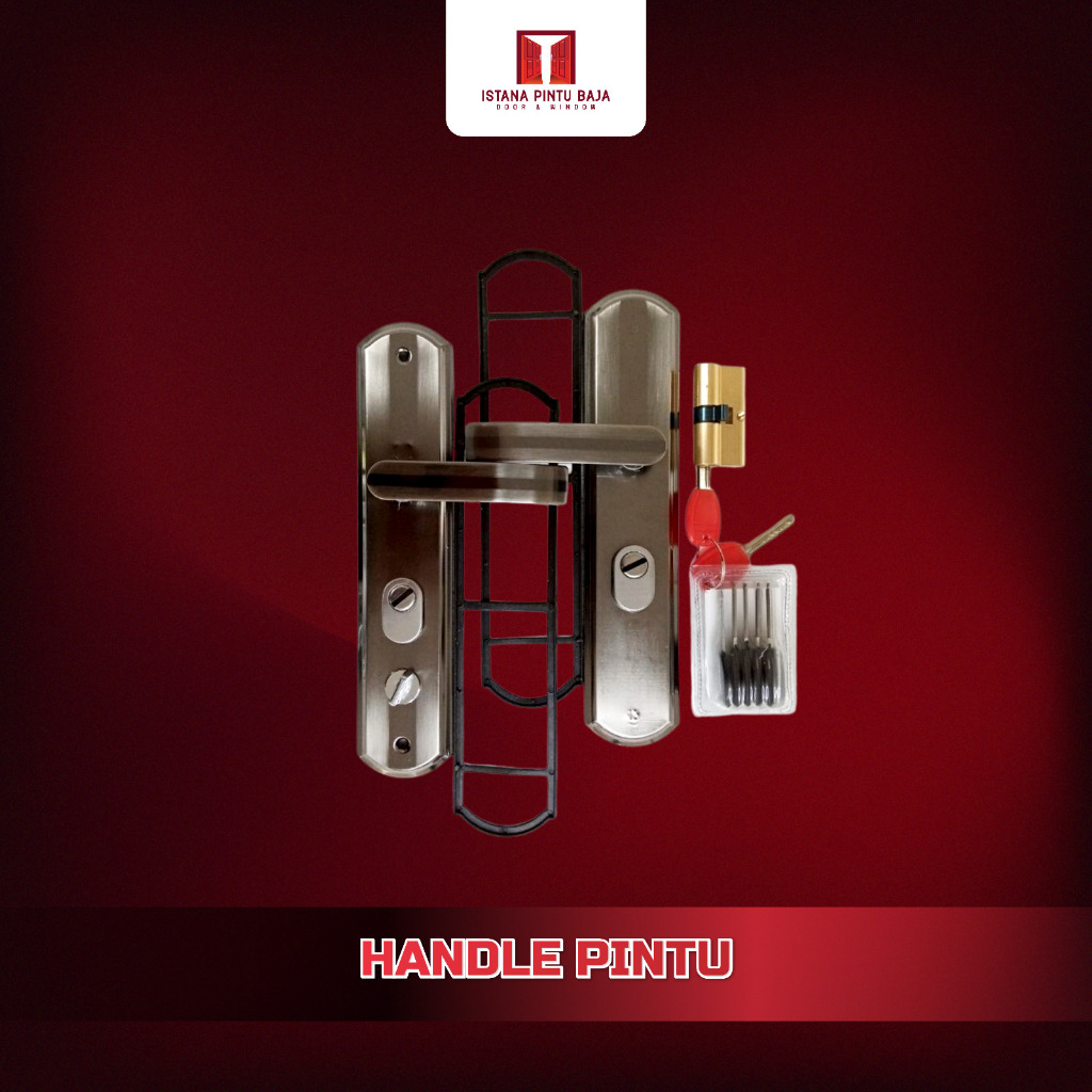 Jual IPB - Gagang Pintu Gaya Eropa Hitam Full Set / Kunci Pintu Premium ...