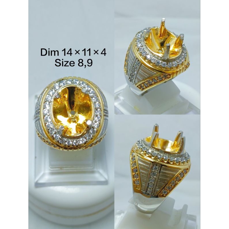 Jual Ring cincin/emban alpaka super double plat(PLT) Microsetting ...