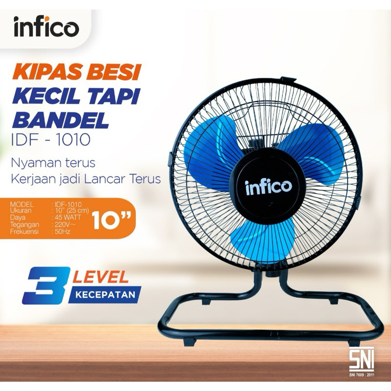 Jual Kipas Angin Meja Dinding Desk Wall Fan Infico 10inch IDF-1010 Besi ...