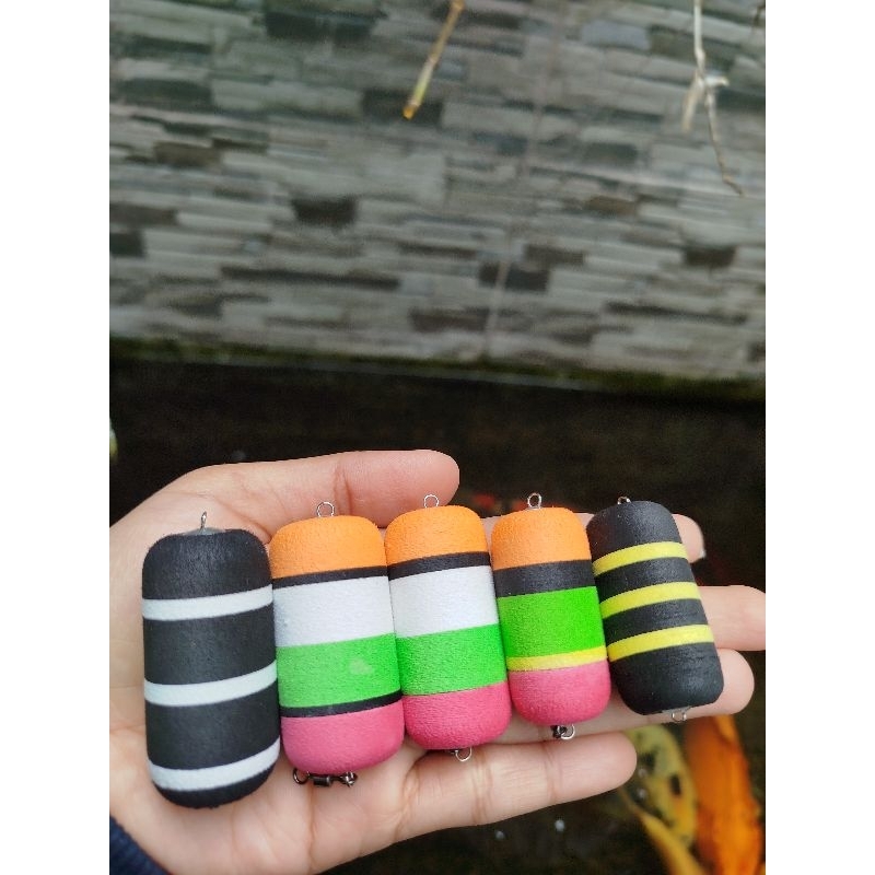 Jual pelampung plus timah | popping cork float | untuk rangkaian sabiki berat 7 - 50 gram ...