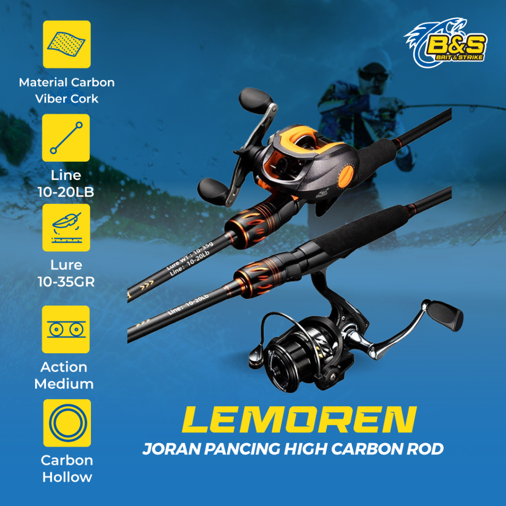 Jual Joran pancing Lemoren 10-20LB bahan karbon kuat ring guide SIC JP056 | Shopee Indonesia