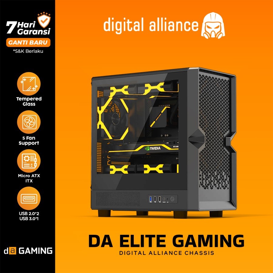 Jual Casing PC Digital Alliance Elite Gaming MATX BLACK | Shopee Indonesia