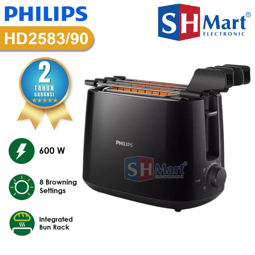 Jual TOASTER PHILIPS HD2583/90 BUNWARMER WITH SANDWICH RACK HD2583 ...