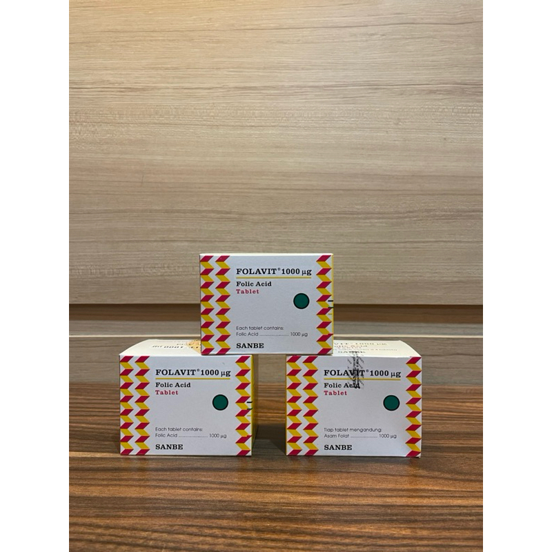 Jual Folavit 1000 mcg Folic Acid 1000 mcg / Asam Folat 1 mg / Box Isi ...