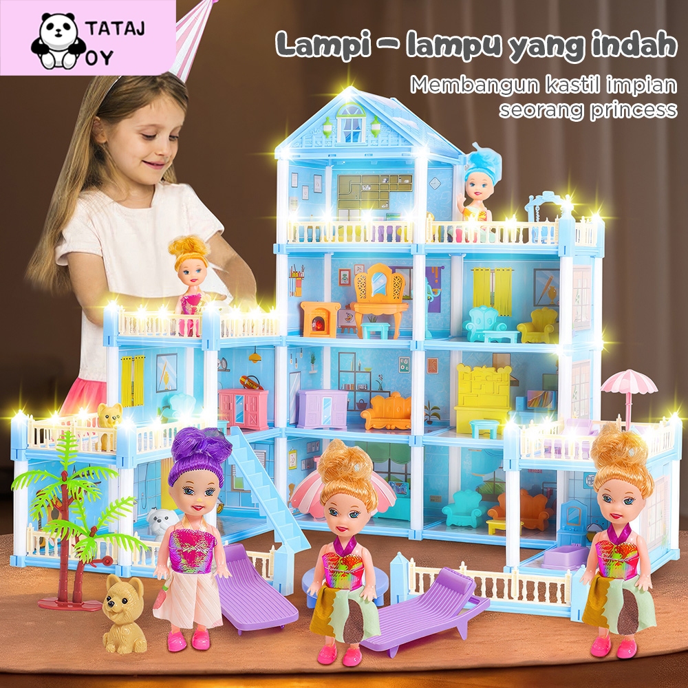 Jual Tatajoy Mainan Princess Villa Castle 3D Princess Big Villa DIY ...