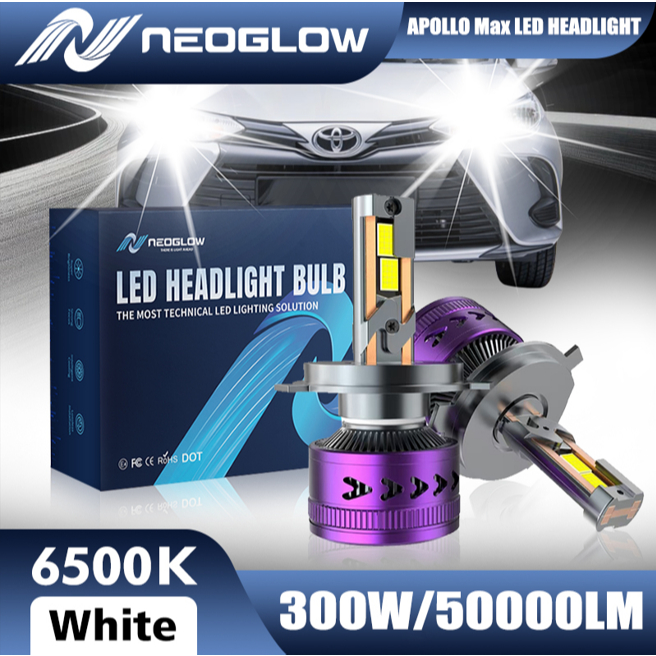 Jual NEOGLOW H4 Bohlam Lampu Depan LED APOLLO Max Series 300W ...