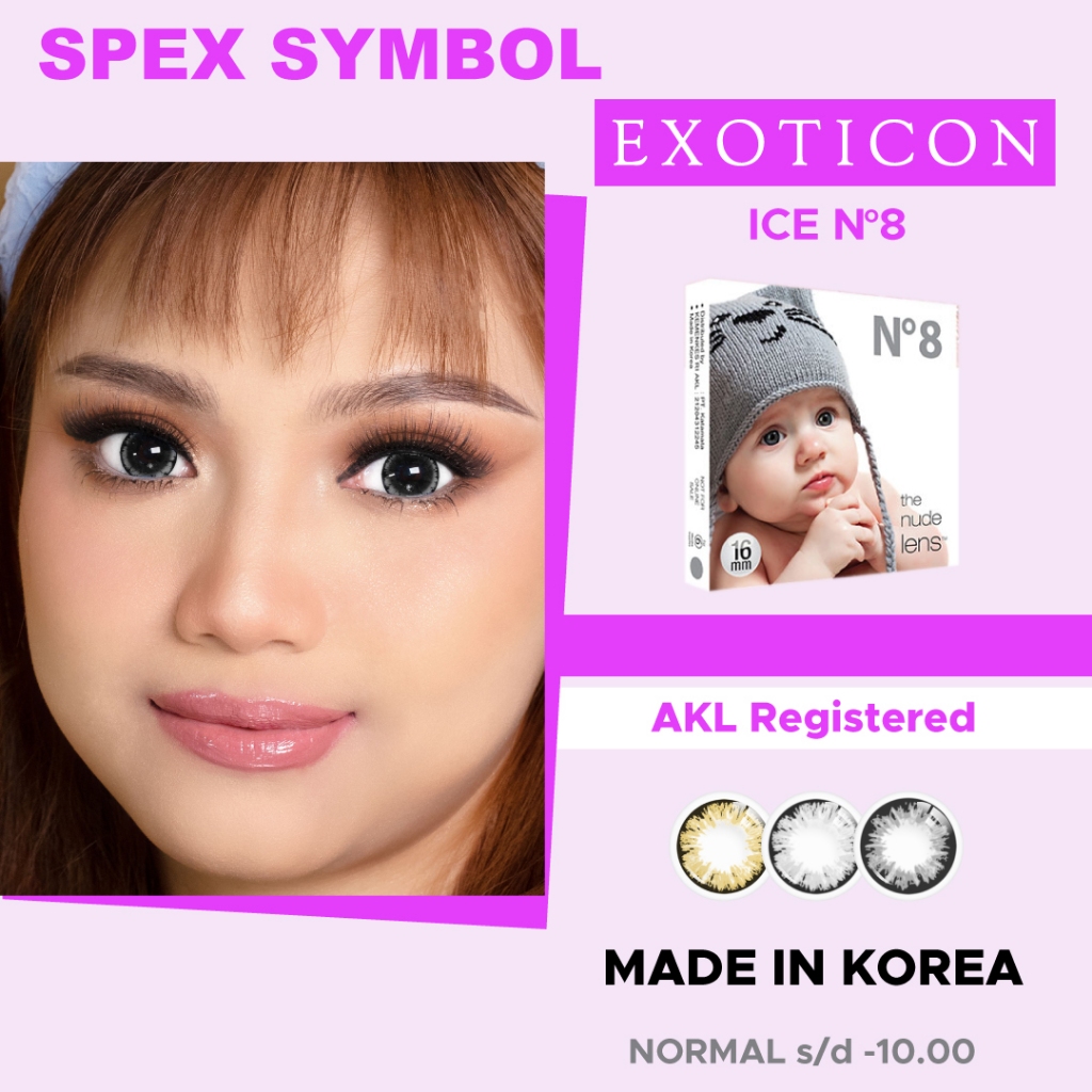 Jual Spex Symbol Softlens ICE N.8 Color Varian Grey | Hazel | Black By ...
