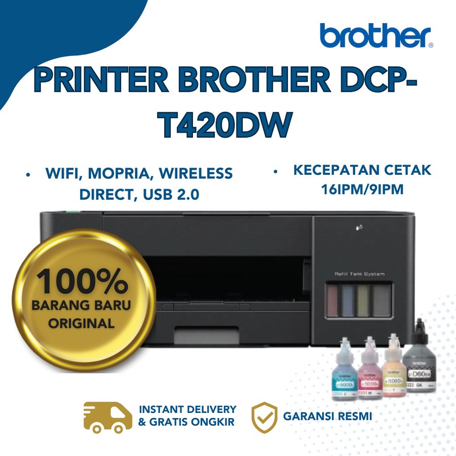 Jual Printer Brother DCP-T420W T420 W All in One Print Scan Copy Wifi Ink Tank | Shopee Indonesia