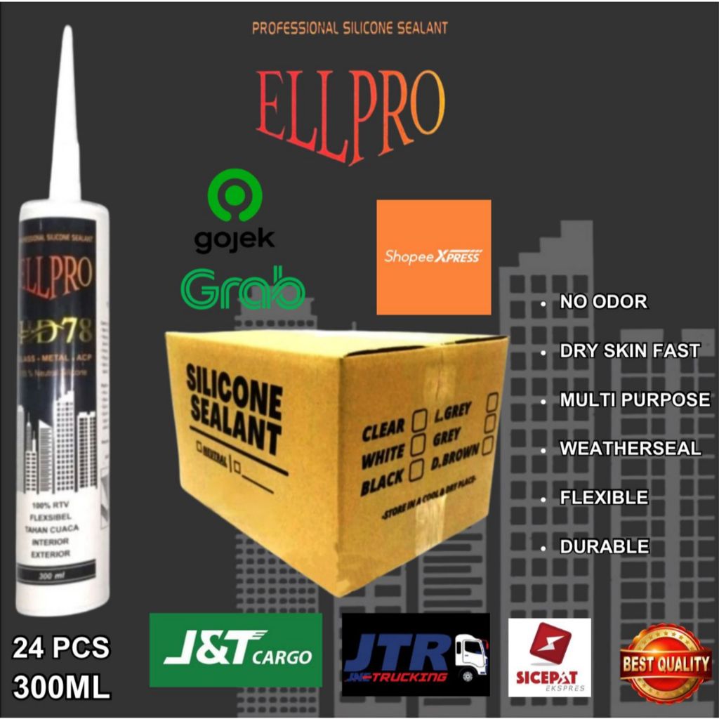 Jual Lem Silikon Netral ELLPRO HD 78 High Density Neutral Silicone Sealant (1 dus isi 24 pcs ...