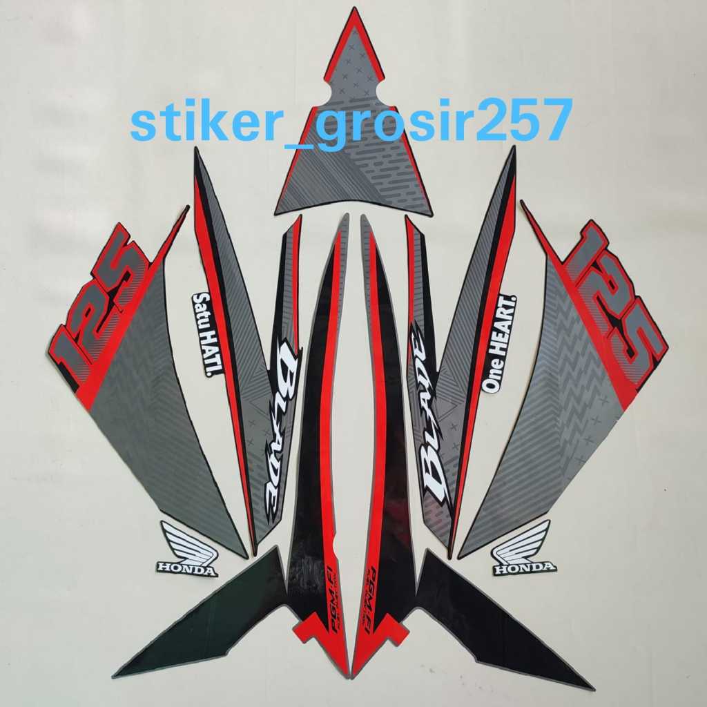 Jual STIKER STRIPING LIS BODY MOTOR BLADE 125 FI 2016 HITAM MERAH ...