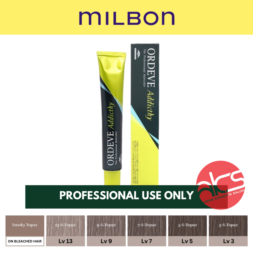 Jual Cat rambut Jepang NEW MILBON ORDEVE ADDICTHY 9 SMOKY TOPAZ Lv 9 80g | Shopee Indonesia