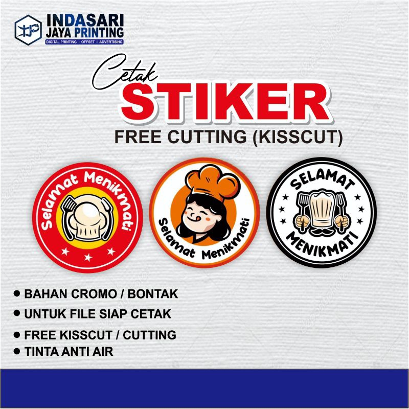 Jual Stiker Custom Logo Jualan Makanan Chromo | Kromo | Cromo Print ...