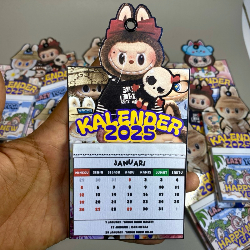 Jual Kalender Mini Magnet Labubu / Kalender 2025 / Souvenir ...