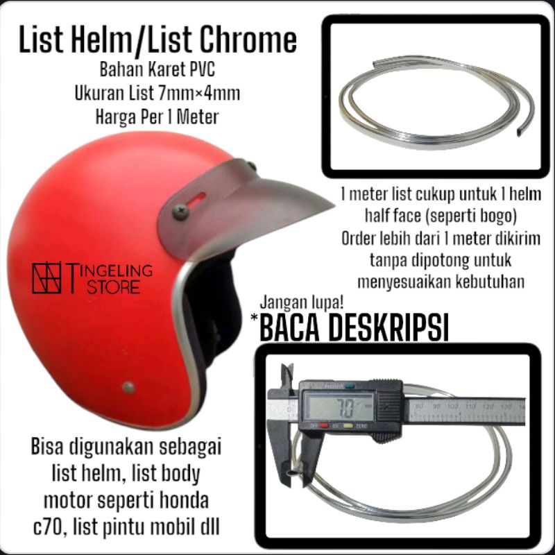 Jual List chrome crome untuk helm mobil motor | Shopee Indonesia
