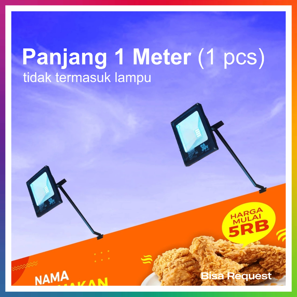 Jual Tiang Pengait Lampu Sorot / Flood Light 1 Meter | Shopee Indonesia