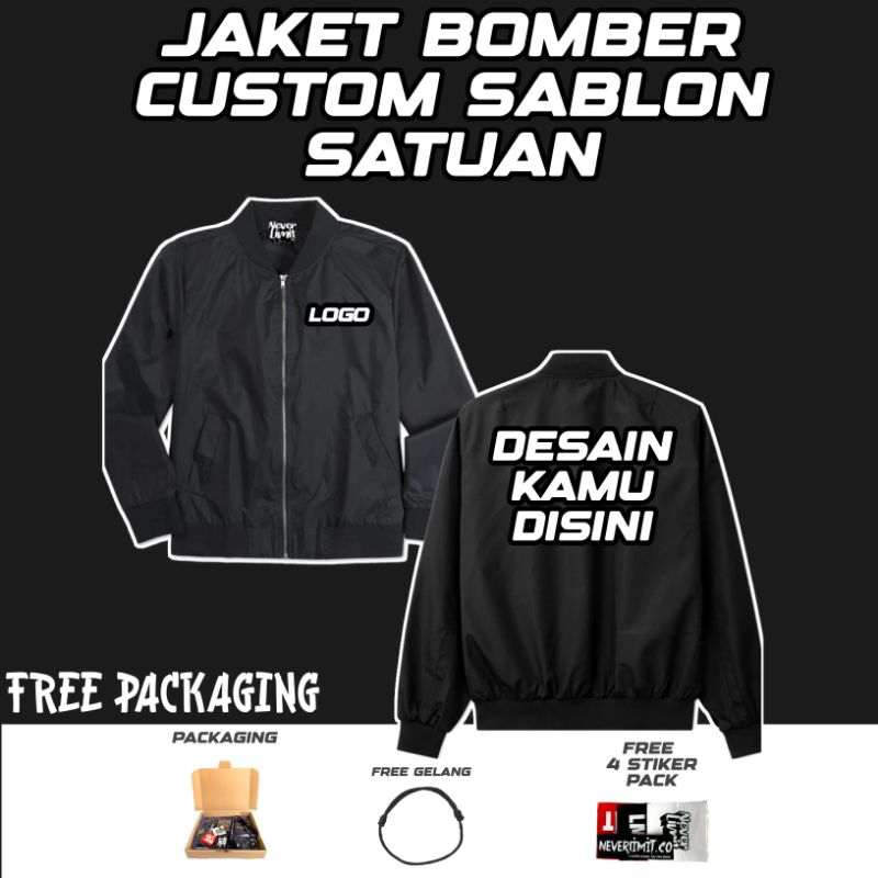 Jual Jaket bomber custom sablon satuan design gratis premium quality ...
