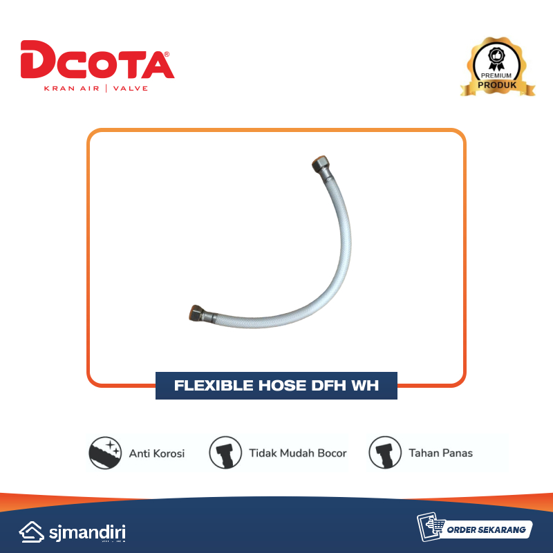 Jual Dcota DFH-WH 1/2" Flexible Hose Toilet Selang Fleksibel Water ...
