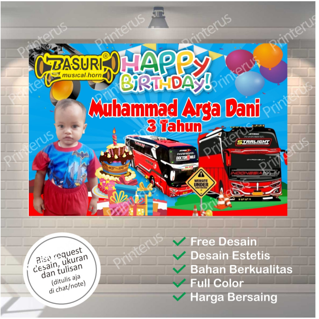 Jual PROMO DISKON GEDE !! Banner / Backdrop Ulang Tahun Anak Custom ...