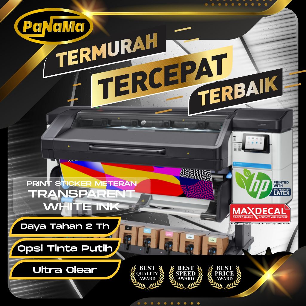 Jual Print Sticker MAXDECAL TRANSPARENT + WHITE Ink - HP LATEX - Cetak ...