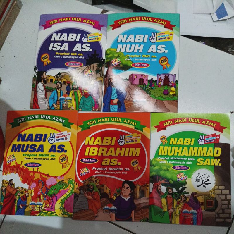 Jual buku kisah nabi Muhammad Isa Musa Ibrahim Nuh full warna sepaket 5 ...