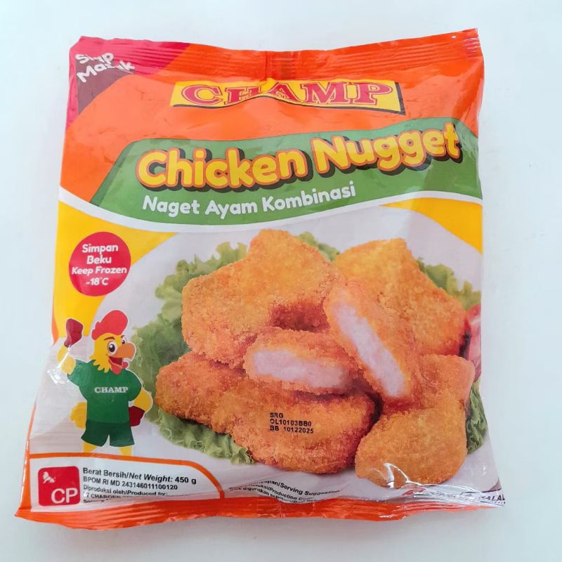 Jual [450 GRAM] CHAMP CHICKEN NUGGET NAGET AYAM KEMASAN 500GR | Shopee ...