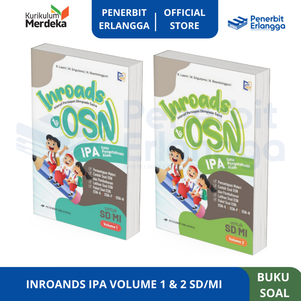 Jual [Erlangga Official] Buku Persiapan Olimpiade Sains Inroads To Osn Ipa Sd/Mi Vol 1 & 2 ...