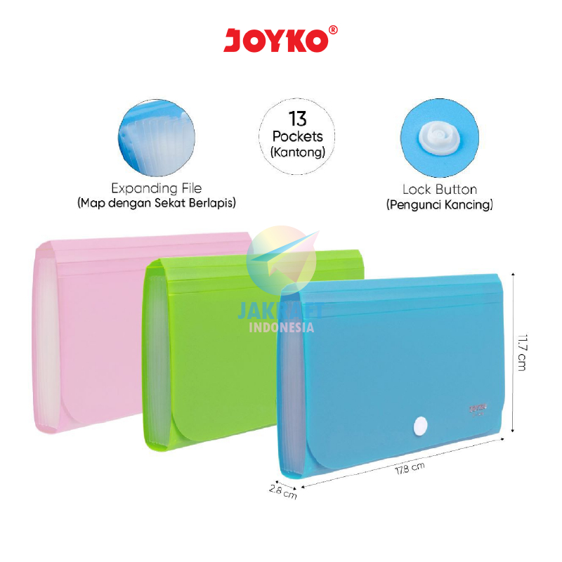 Jual (1 Pcs) Map Harmonika A6 Dompet Plastik Expanding File JOYKO EF ...