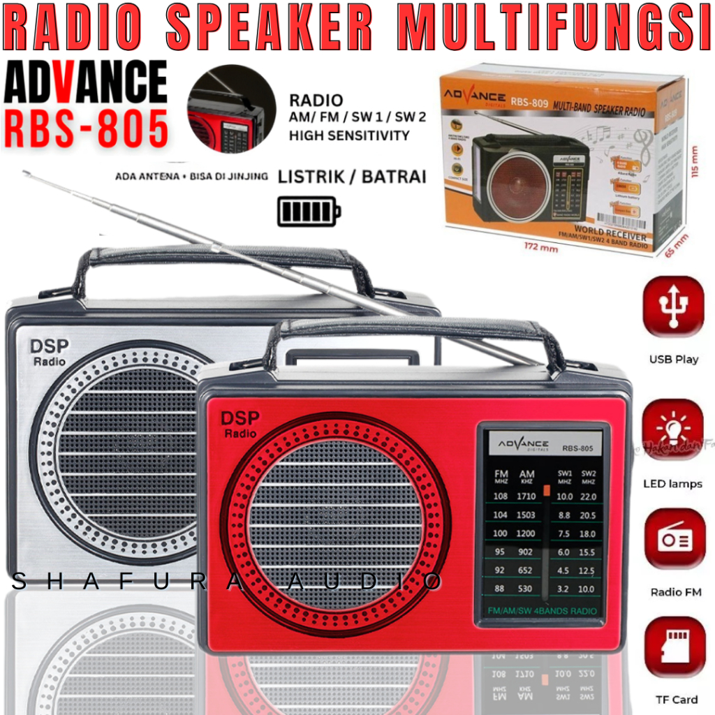 Jual Advance Radio Portable Rbs 805 Radio Am/Fm/Sw ( Bisa Listrik / Batrai ) | Radio Jadul Tahan ...