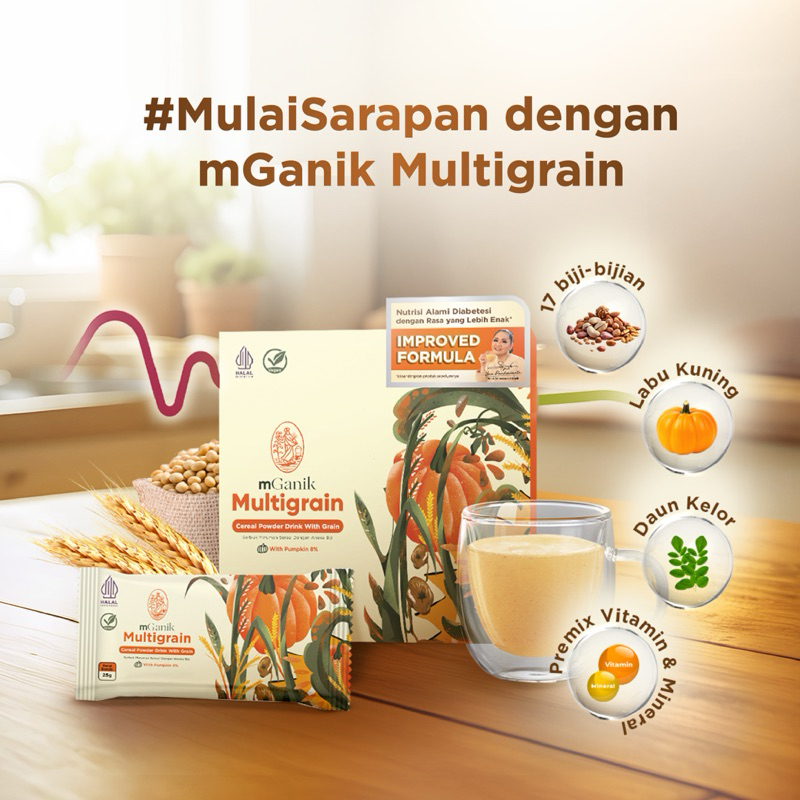 Jual MGANIK MULTIGRAIN SUPERFOOD DIABETES ORIGINAL 100% LABU KUNING ...