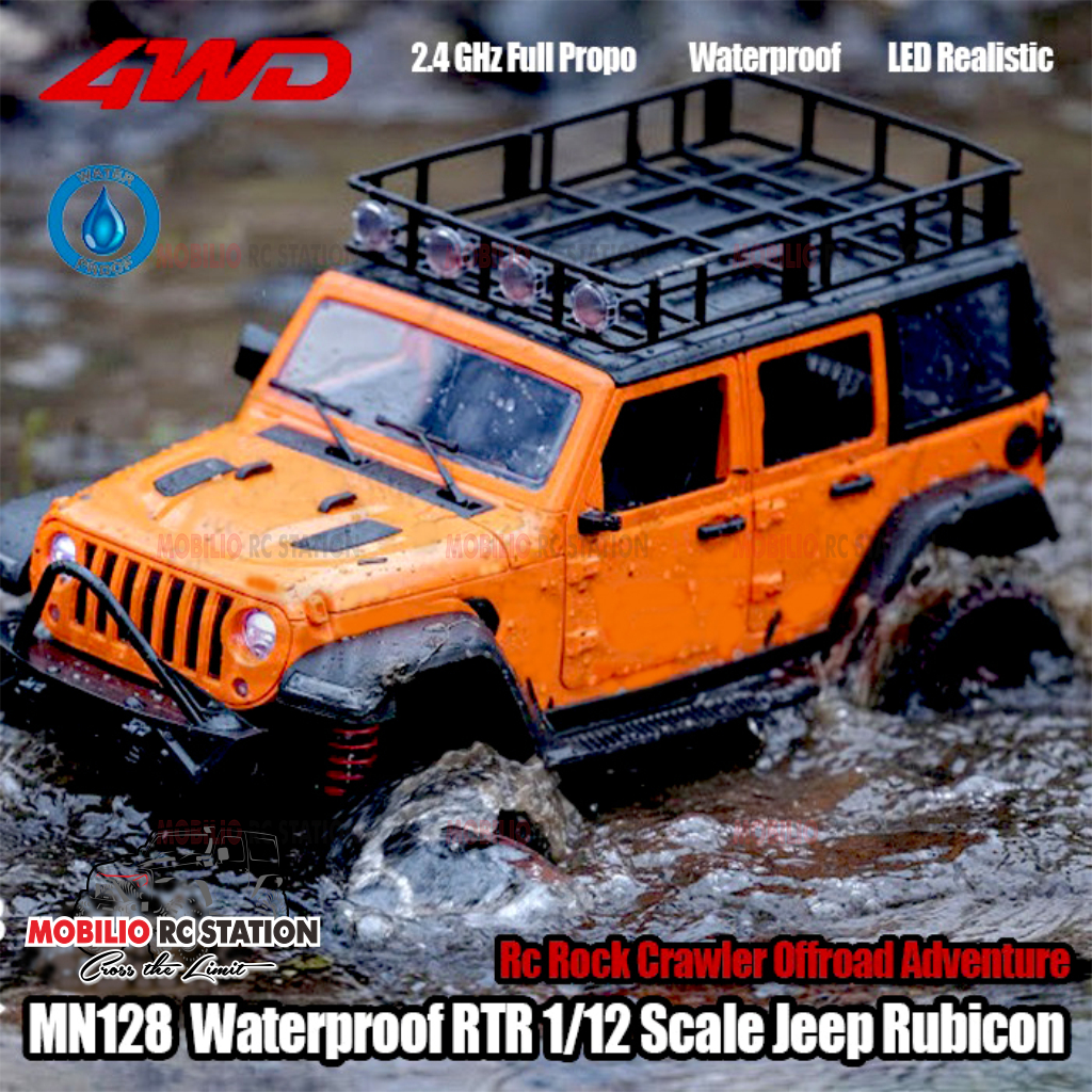 Jual MN128 Waterproof RTR 1/12 Scale Jeep Rubicon RC Rock Crawler ...