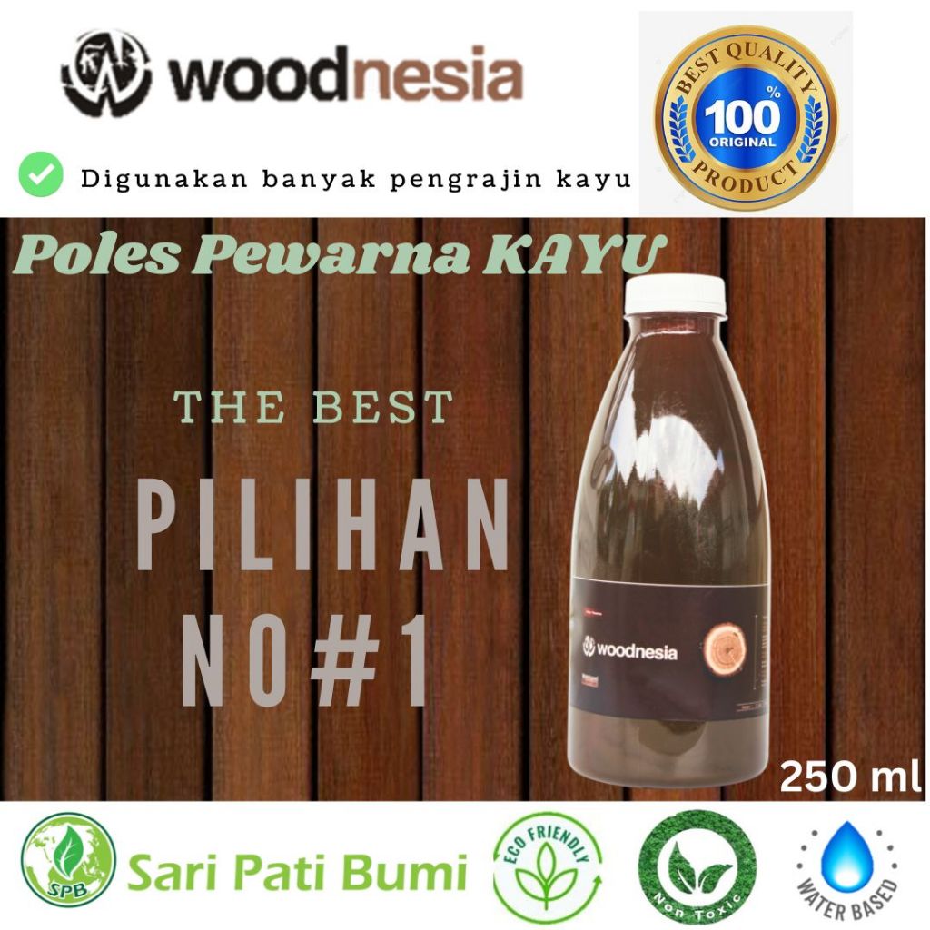 Jual Poles Pewarna Kayu 250 ml Kayu Jati Mahoni Walnut Water Based bisa ...