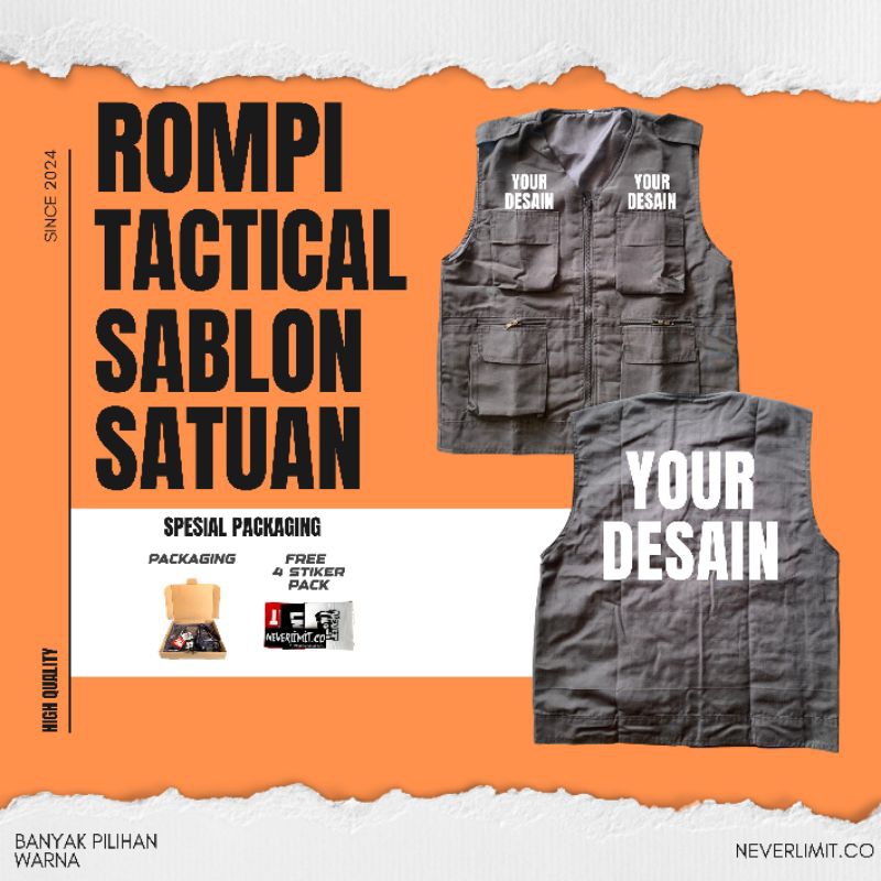 Jual ROMPI TACTICAL CUSTOM SABLON ROMPI LAPANGAN CUSTOM HIGH QUALITY ...