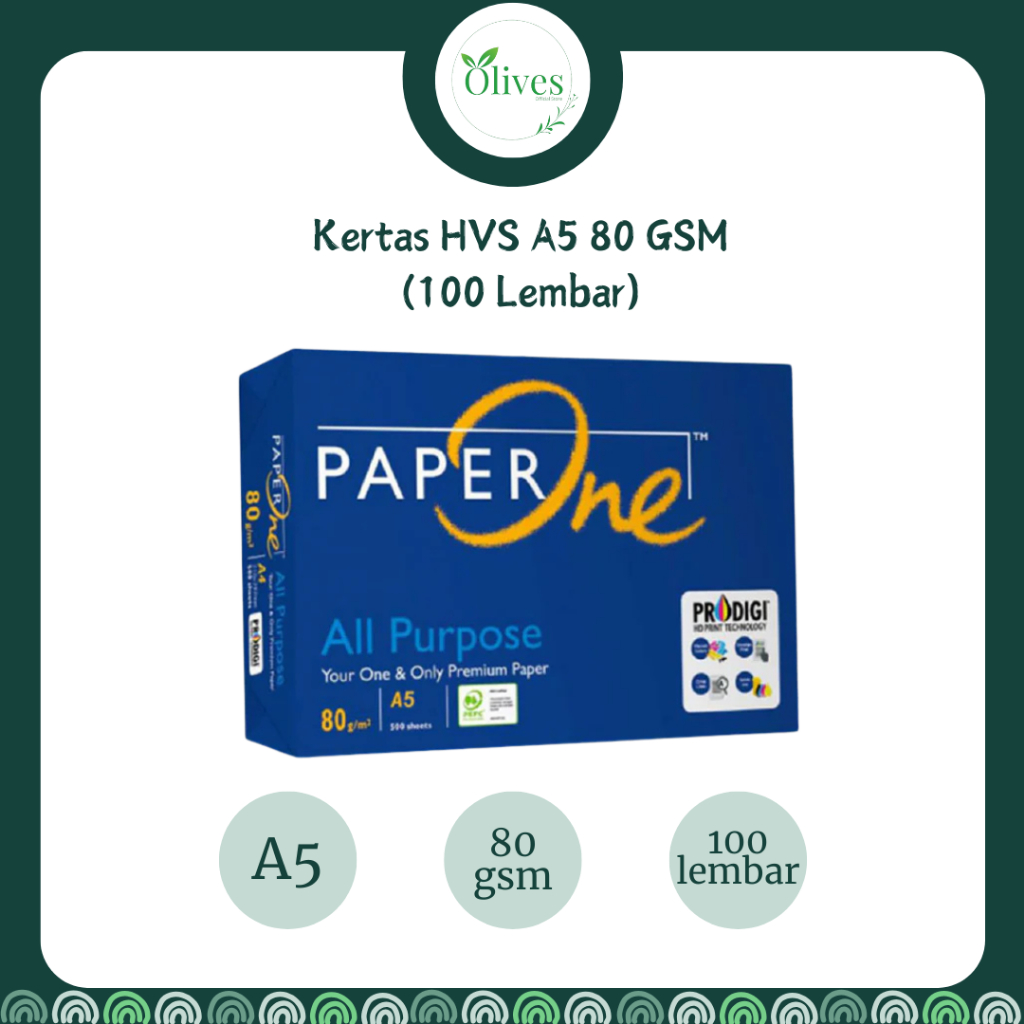 Jual Olives ️ PaperOne Kertas HVS A5 80 GSM (100 Lembar) | Shopee Indonesia