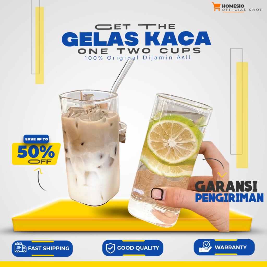 Jual Gelas Estetik Kopi Kafe Kaca Bentuk Kotak Gelas Cup Minuman Cafe ...