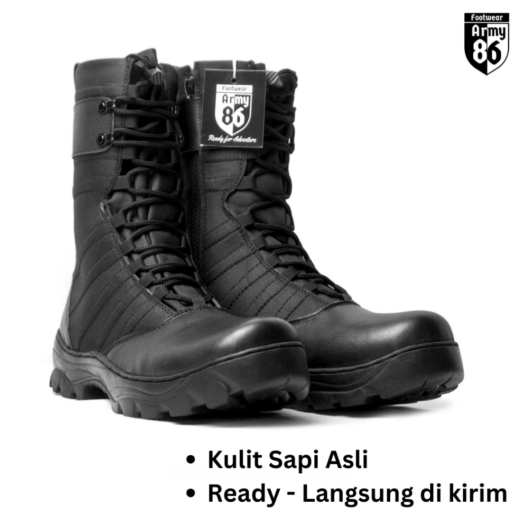 Jual Army86 Sepatu PDL TNI Polri Ninja satpam brimob kulit asli model ...