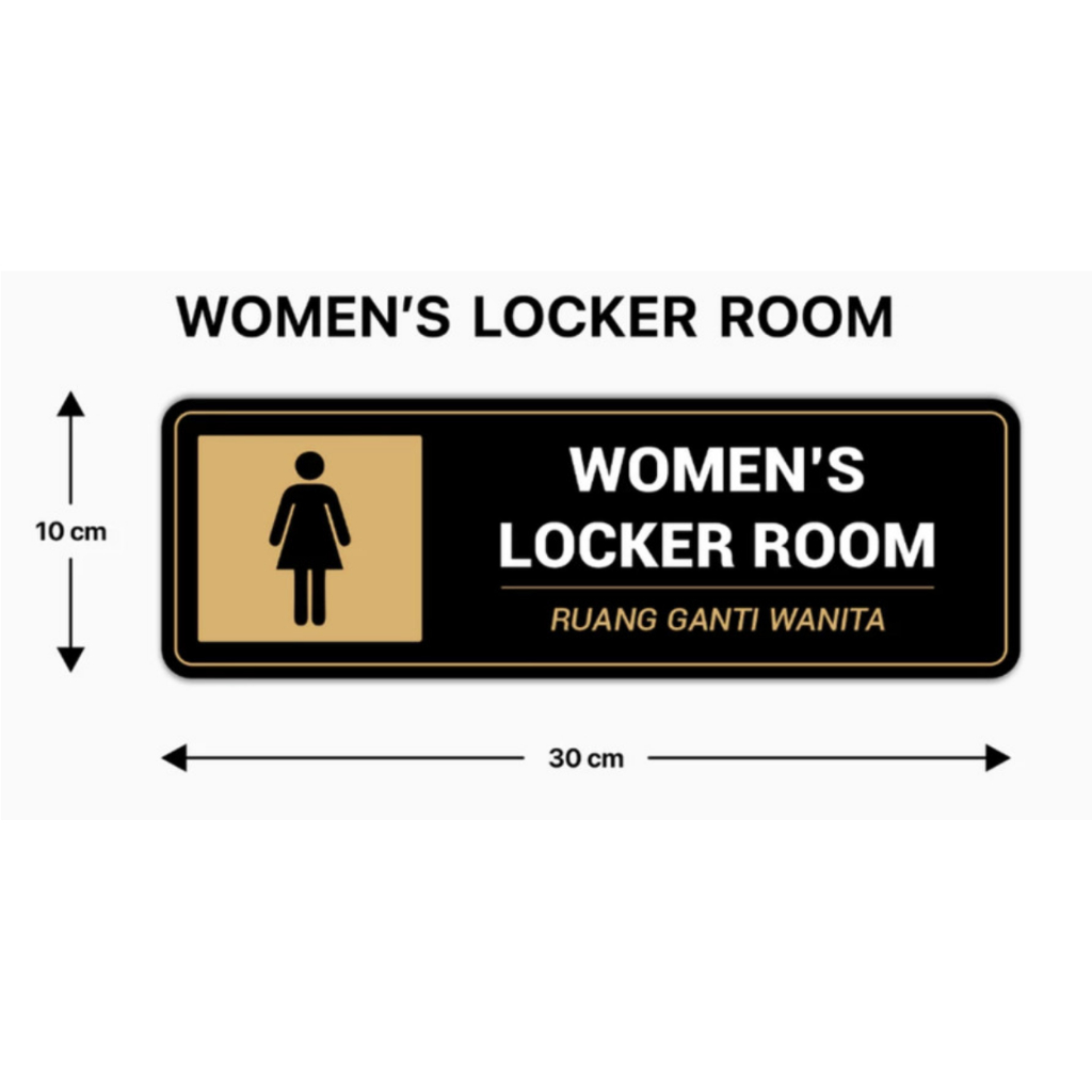 Jual Signage Women Locker Room 30 X 10 Signboard Akrilik Ruang Ganti ...