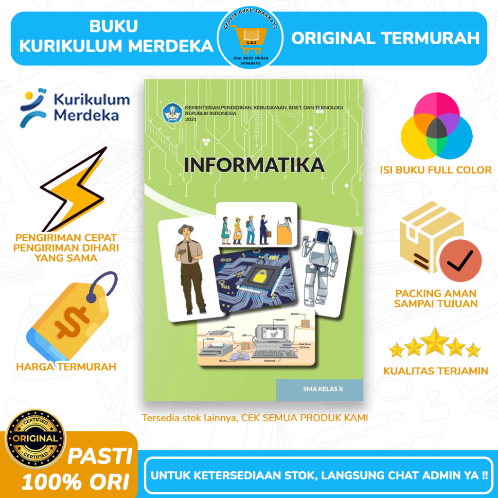 Jual Buku Informatika Kelas 10 SMA - Buku Paket Siswa - Kurikulum Merdeka | Shopee Indonesia