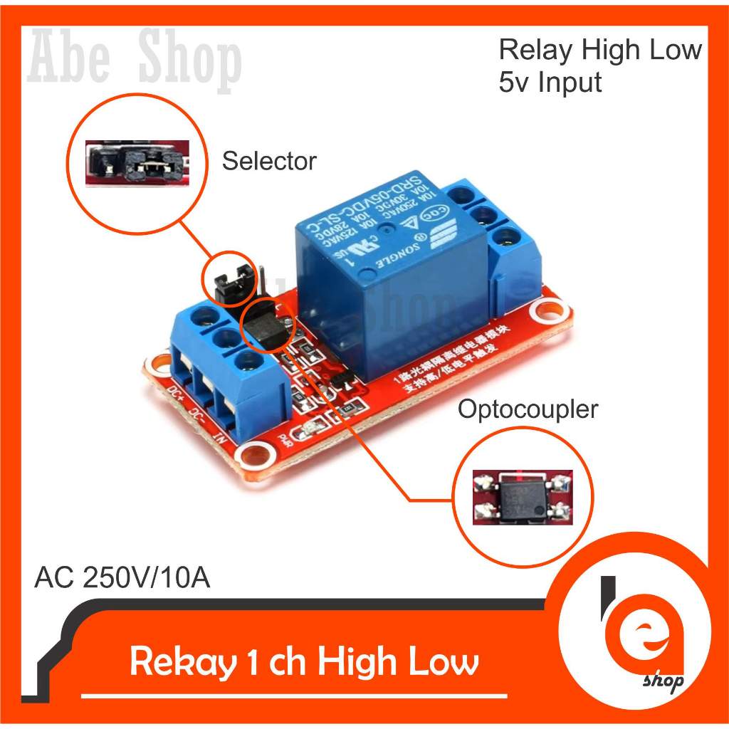 Jual Module Relay 1 Modul Channel 5v Aktiv High Atau Aktiv Low Dengan ...