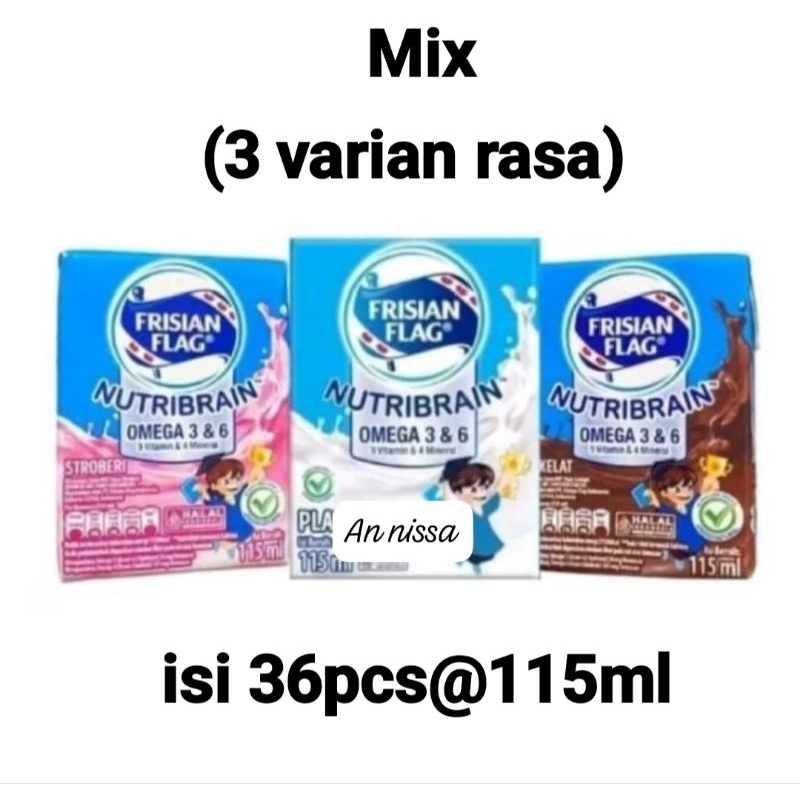 Jual 1karton FRISIAN FLAG NUTRIBRAIN OMEGA/SUSU UHT rasa cokelat/strawberry/plain/mix isi 36pcs ...