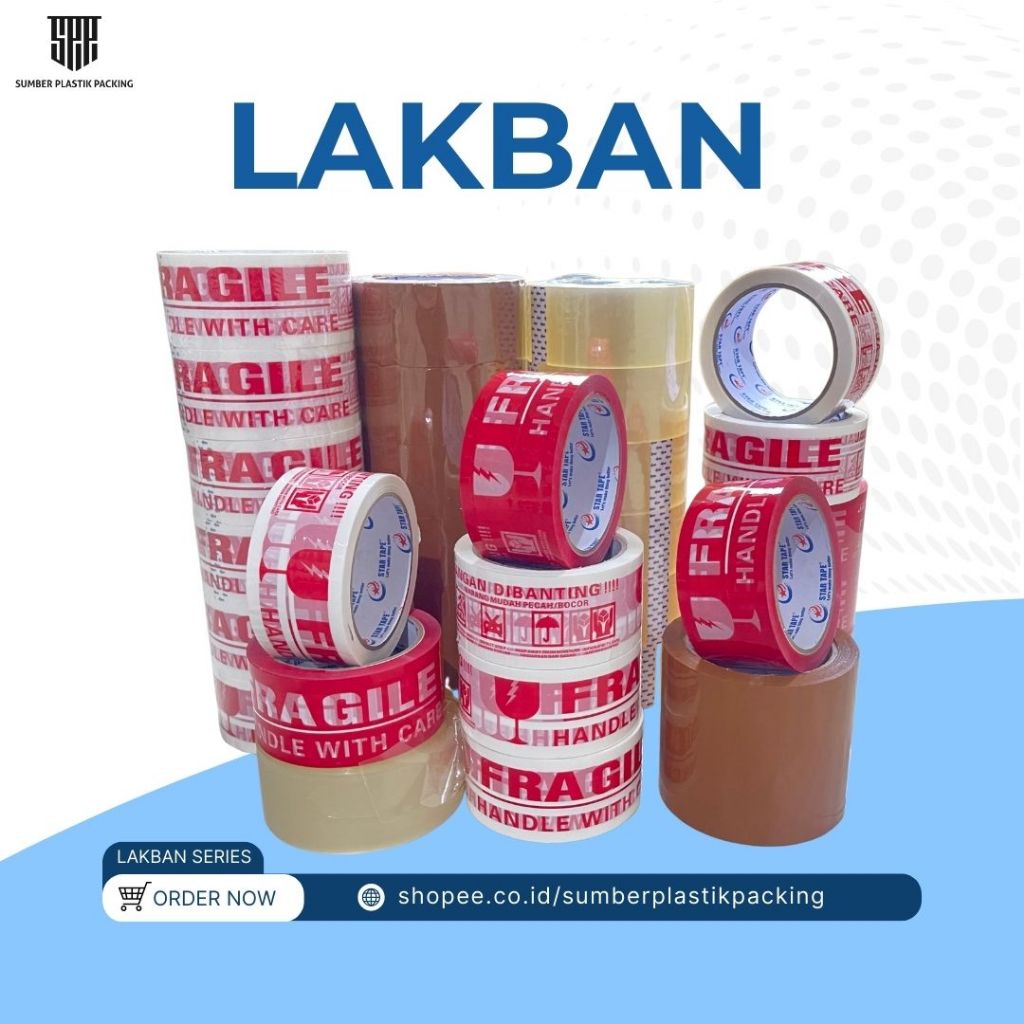 Jual Lakban Fragile/Coklat/Bening | LAKBAN 60/ 80 / 100 YARD ASLI ...