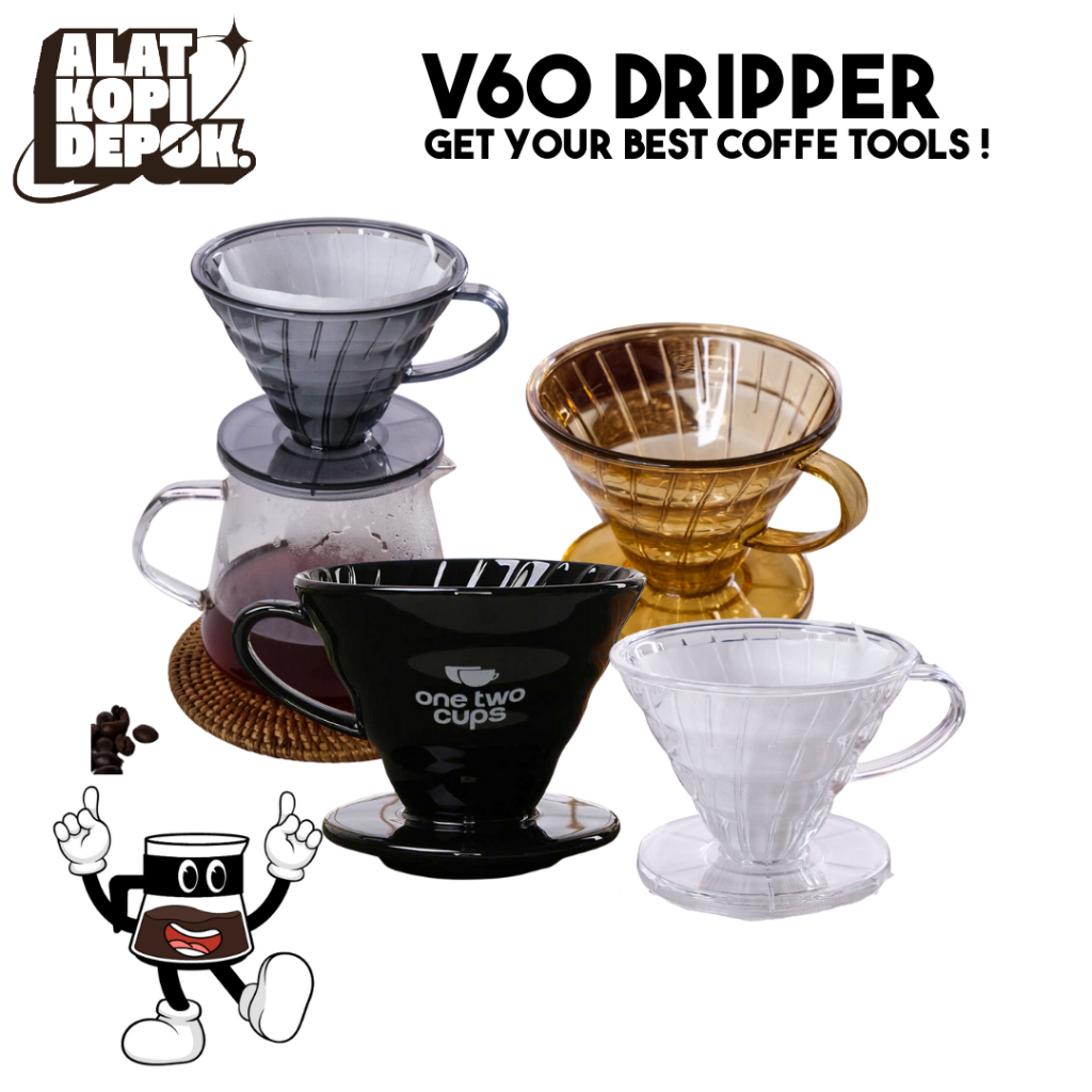 Jual One Two Cups Filter Penyaring Kopi V60 Cone Coffee Dripper Plastik ...