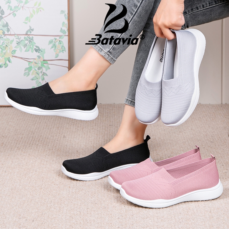 Jual Batavia Baru Sepatu Datar Fashion Ibu Sepatu Bernapas Lembut dan ...