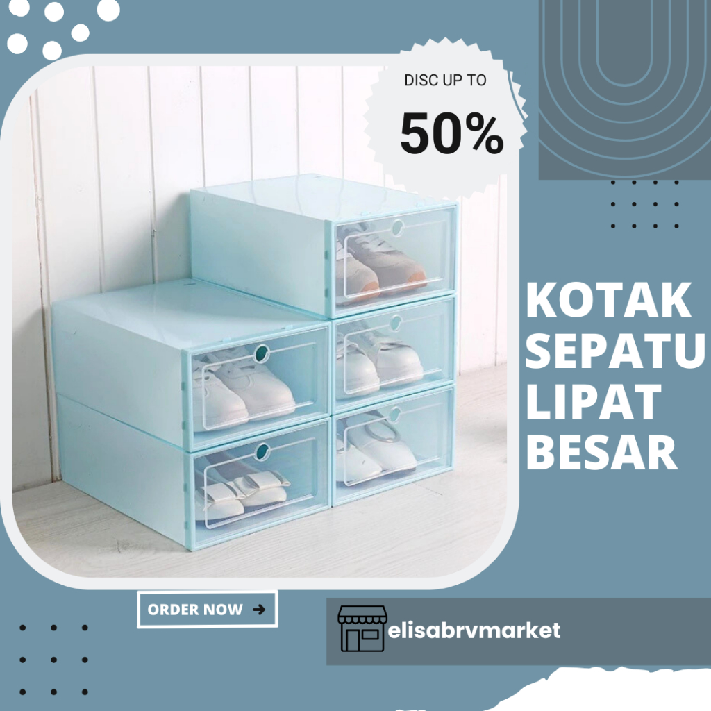 Jual KOTAK SEPATU LIPAT BESAR||Kotak Sepatu Lipat Serbaguna (BAHAN ...