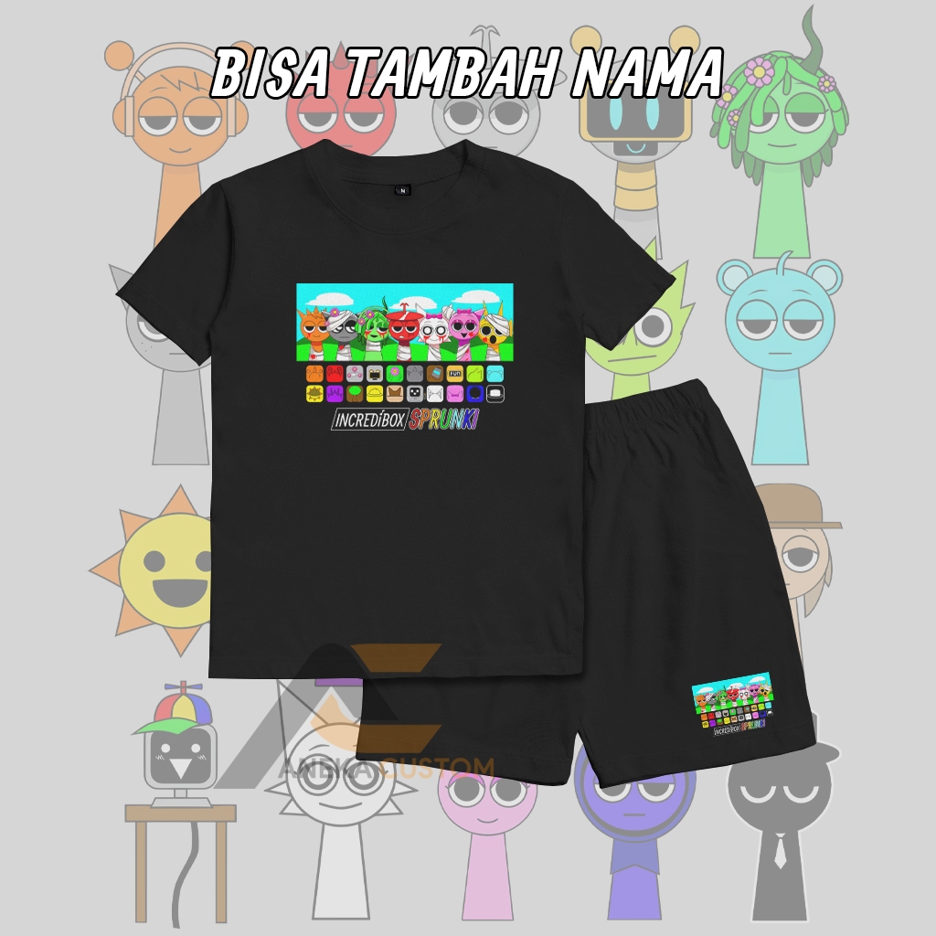 Jual KAOS ANAK SETELAN SPRUNKI INCREDIBOX BISA TAMBAH NAMA / BAJU ANAK ...