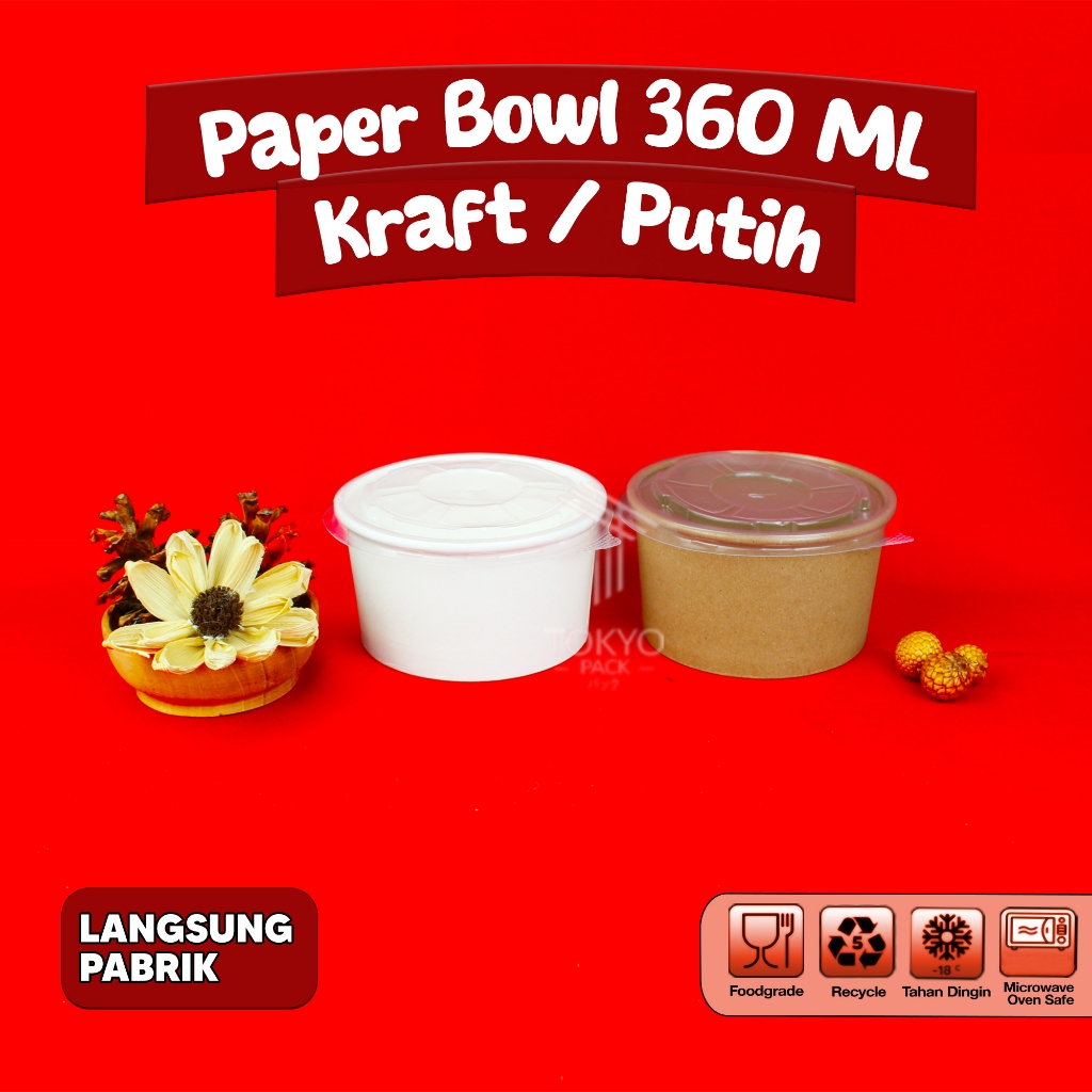 Jual Paper Bowl 360 ml / Mangkok Kertas / Rice Bowl Paper 360 ml | Shopee Indonesia